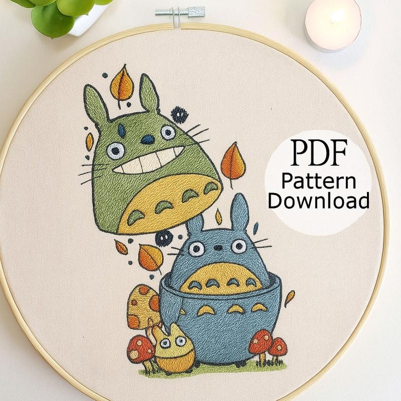 Totoro Embroidery Pattern - Etsy
