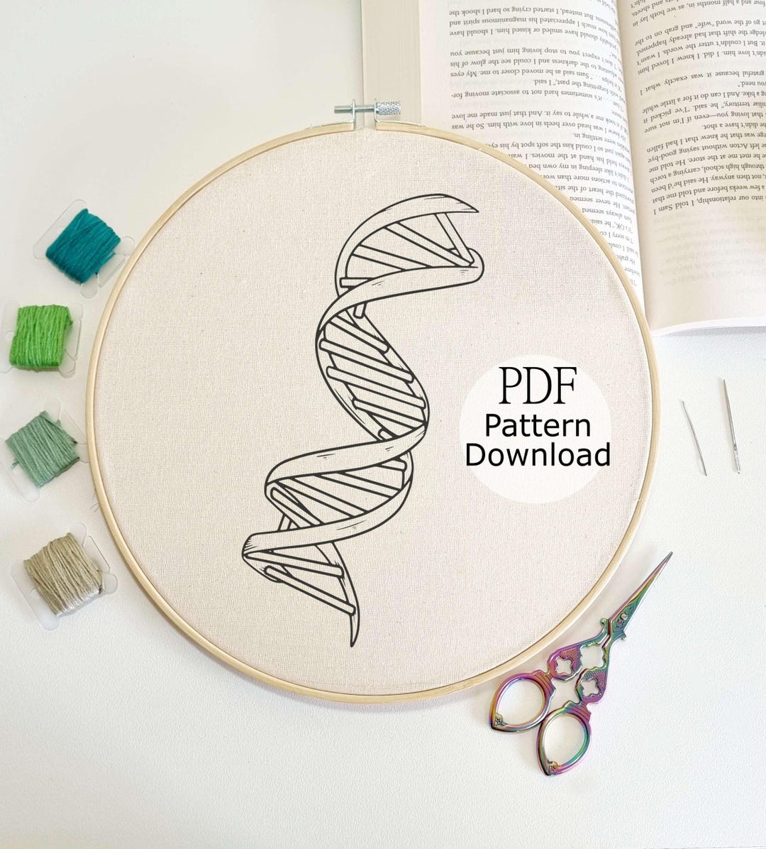 DNA Embroidery Pattern, Laboratory Embroidery Design, Science Inspired ...