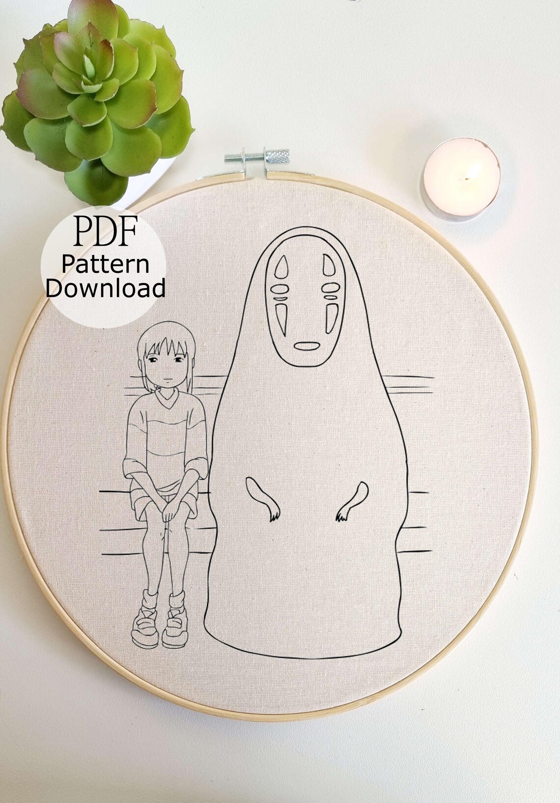 Ghibli Embroidery Pattern, Spirited Away Embroidery Design, Japanese ...