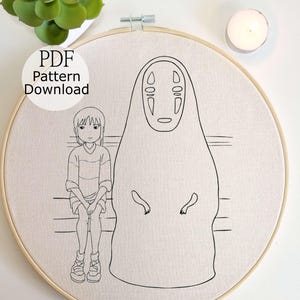 Ghibli Embroidery Pattern, Spirited Away Embroidery Design, Japanese ...