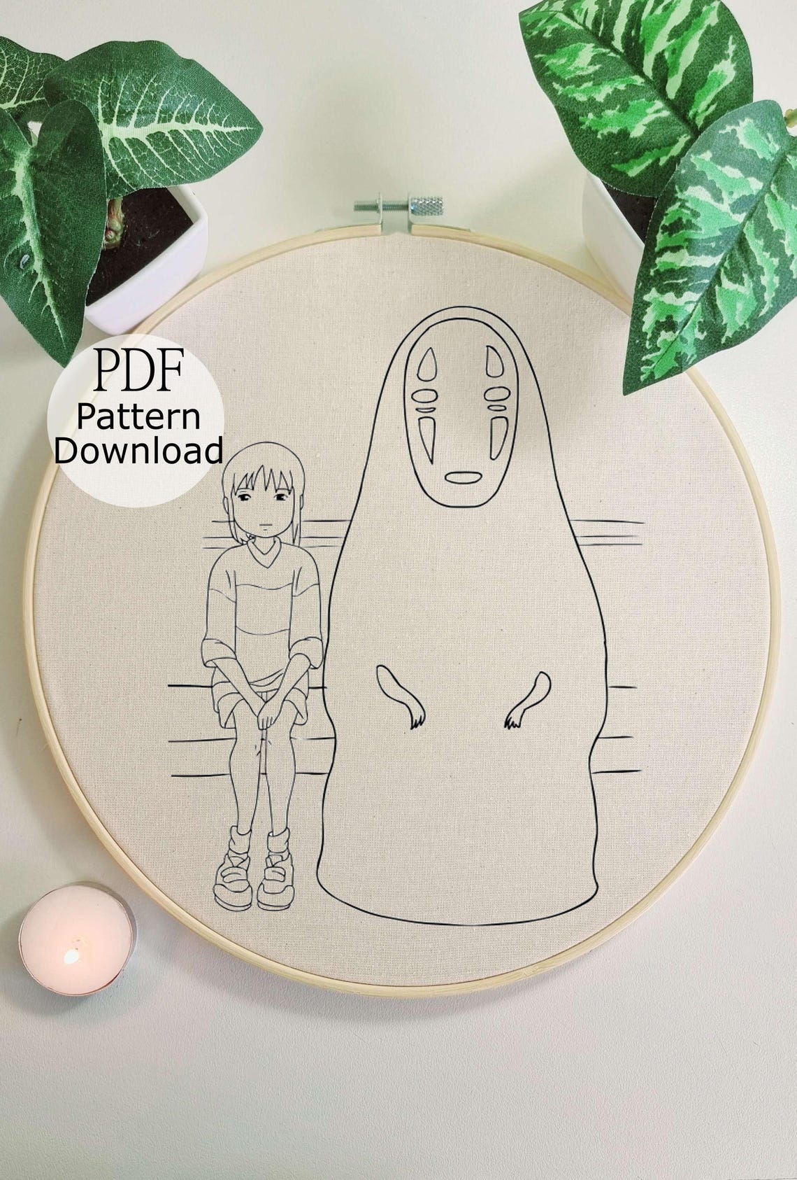 Ghibli Embroidery Pattern, Spirited Away Embroidery Design, Japanese ...