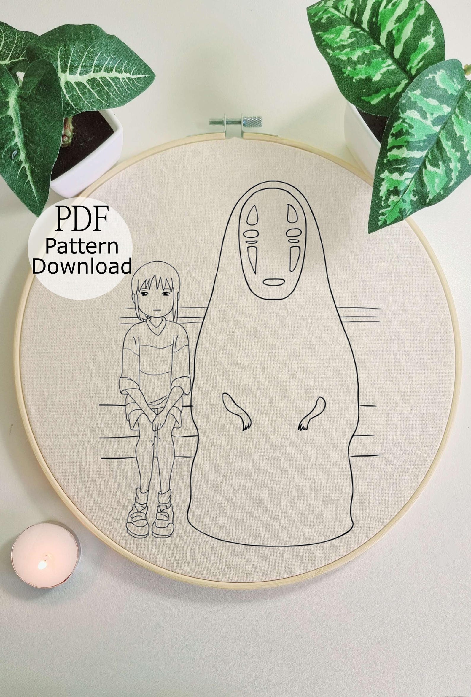 Ghibli Embroidery Pattern, Spirited Away Embroidery Design, Japanese ...
