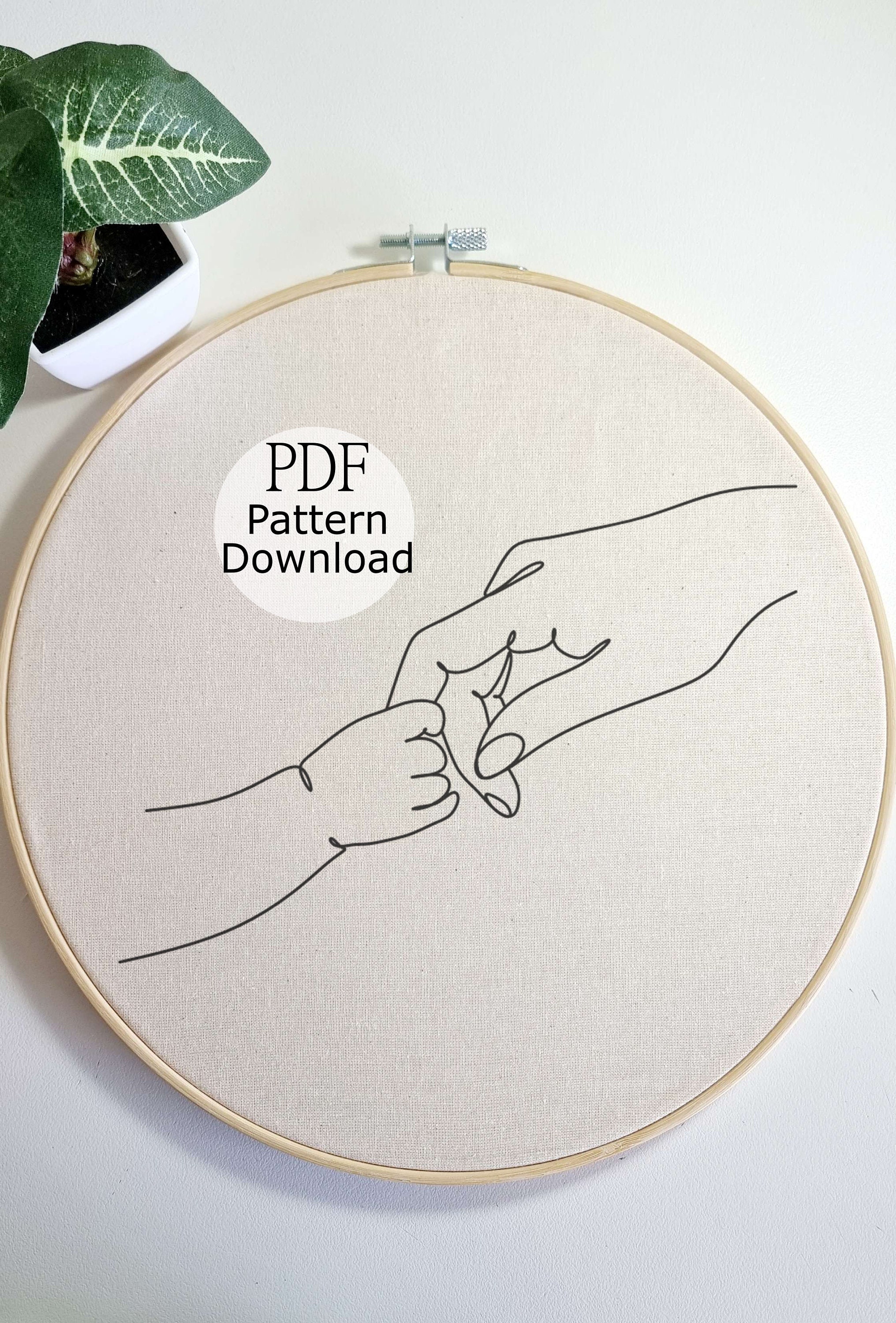 Mother and Child Embroidery Pattern, Hand Embroidery for Begginer, DIY ...