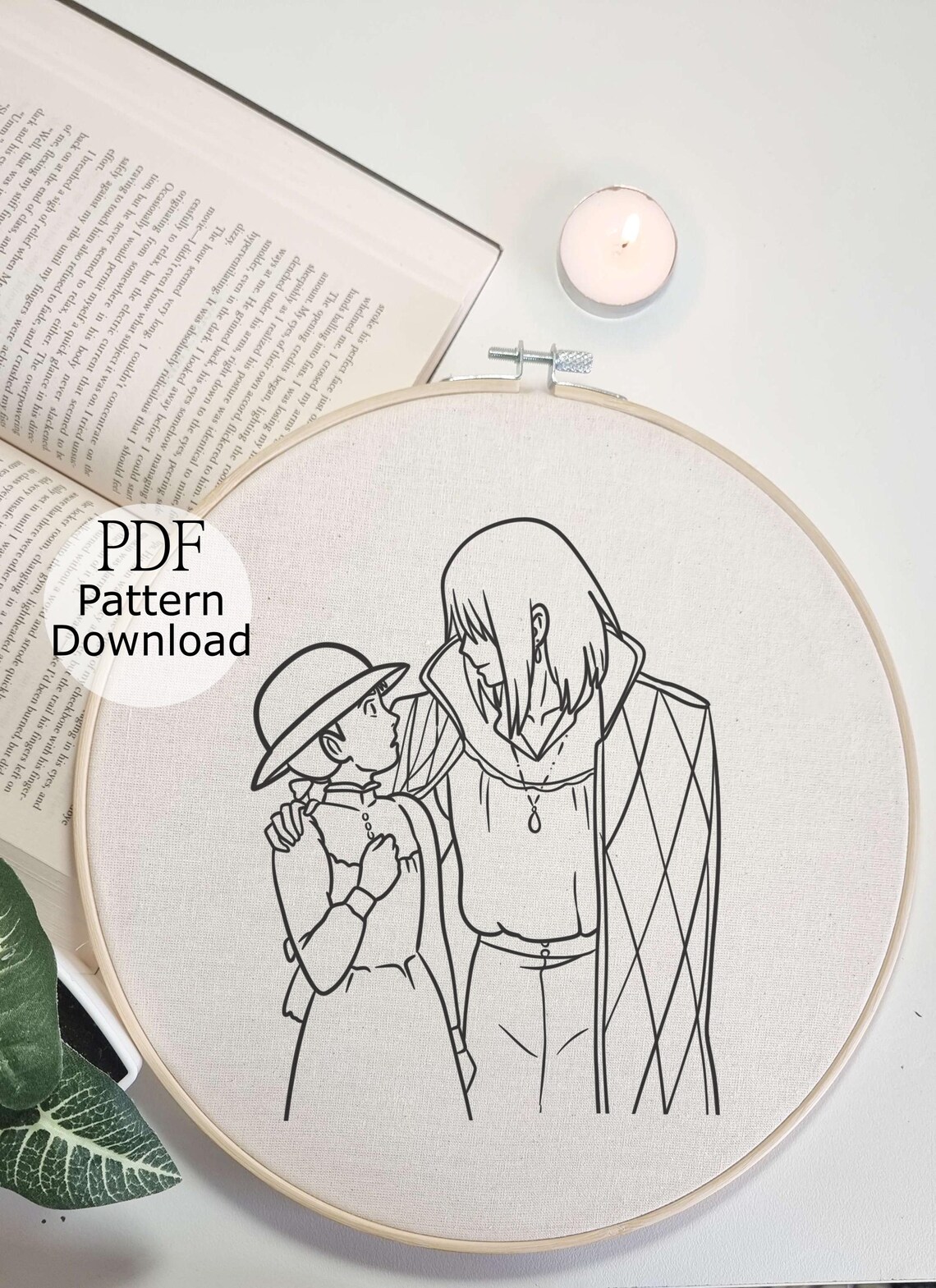 Howl’s Moving Castle Embroidery Pattern, Ghibli Embroidery Pattern ...