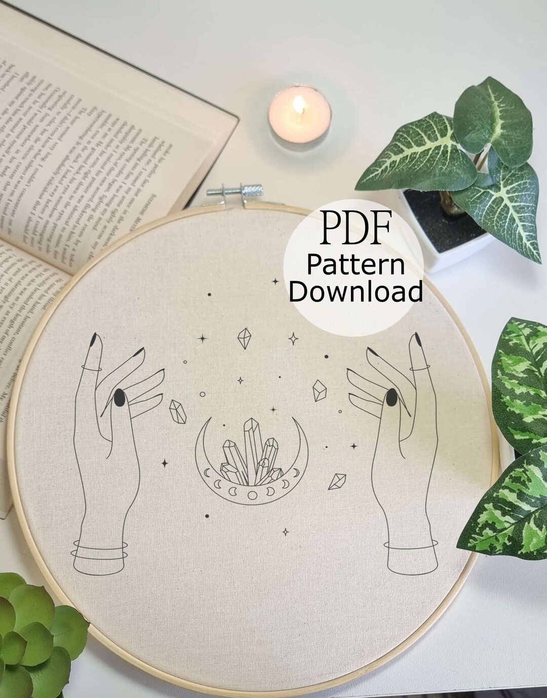 Mystical Hands Embroidery Design, Spiritual Embroidery Pattern, Hand ...