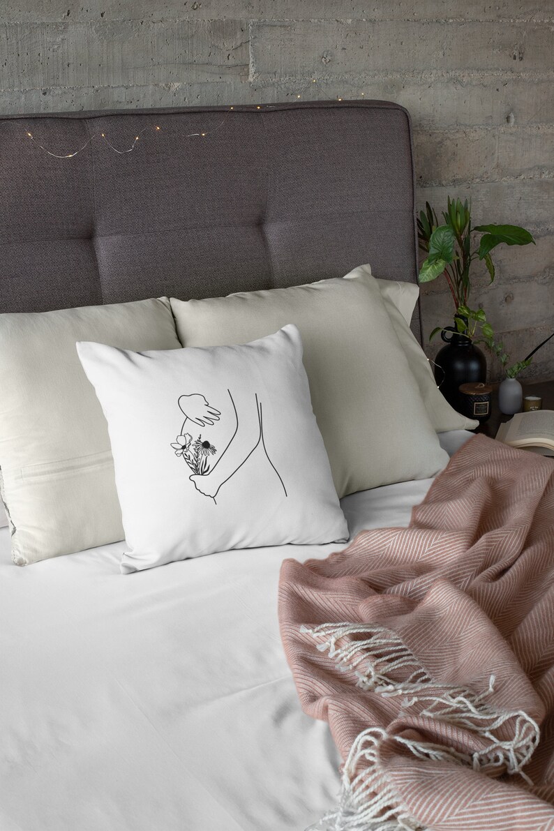 Floral Pregnant Embroidery Design, Maternity Embroidery Pattern, Hand ...