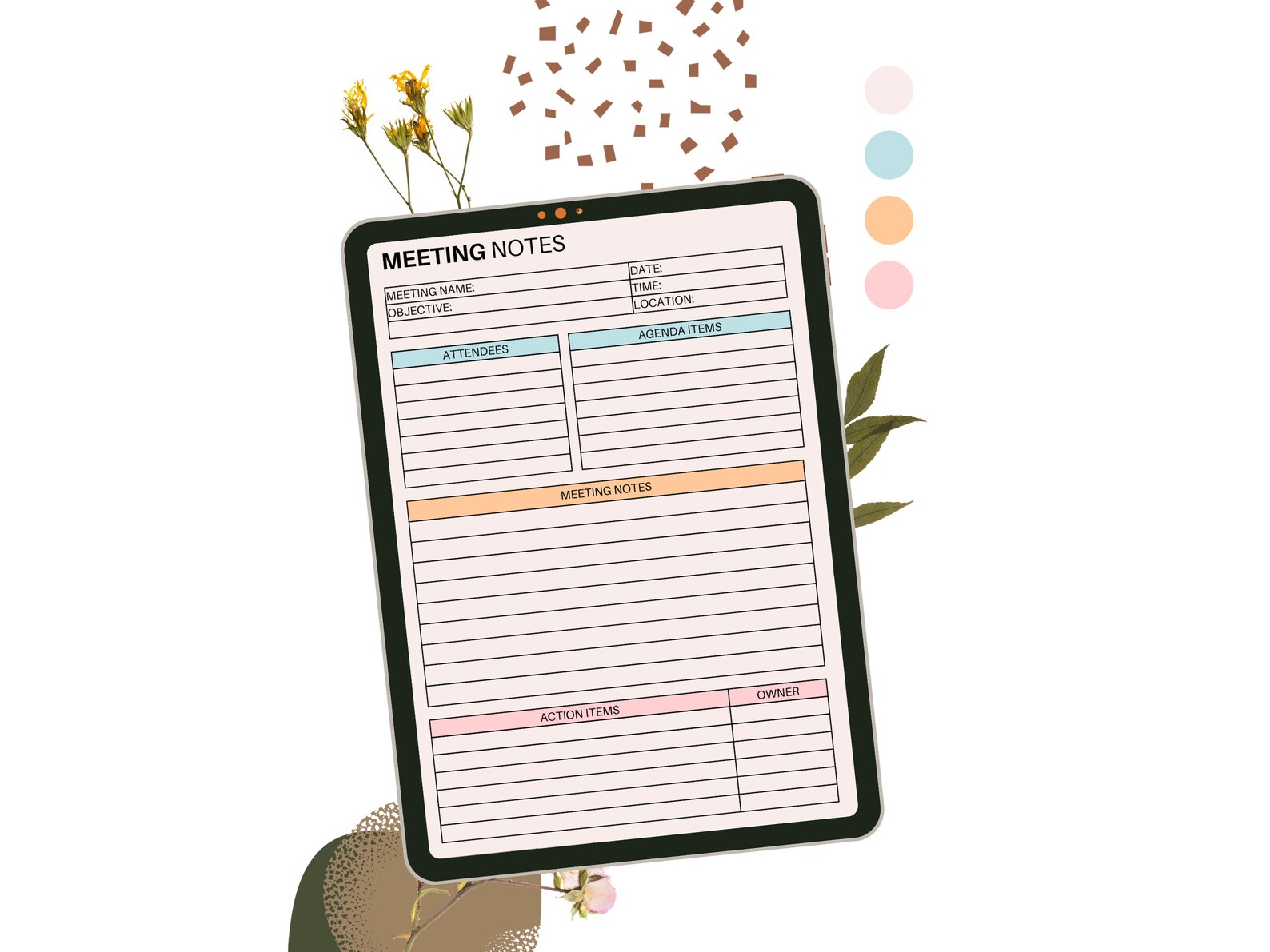 Meeting Notes Canva Template Editable in Canva Template - Etsy