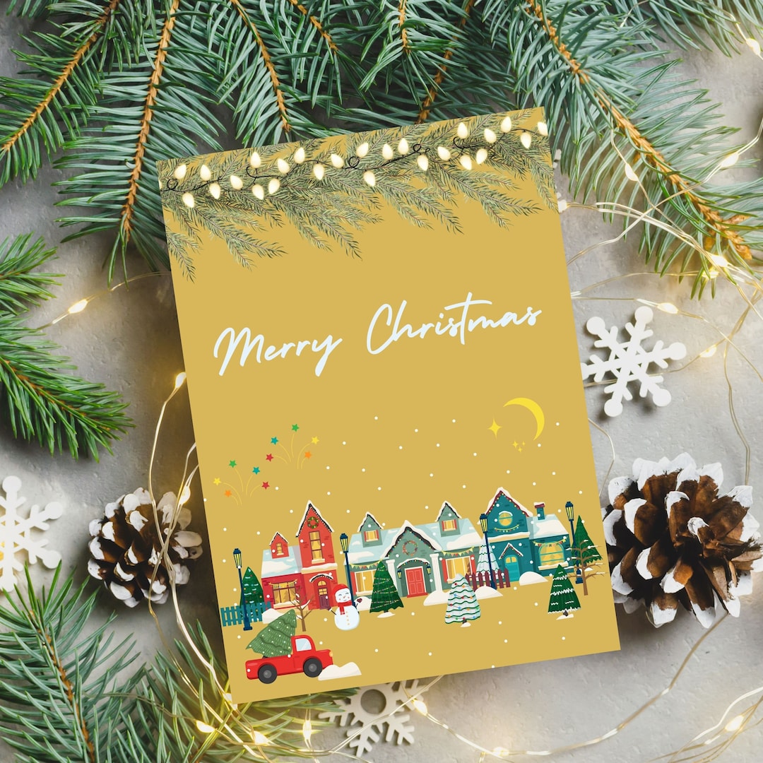 Christmas Card, Digital Download Printable, Happy Holiday, New Year ...