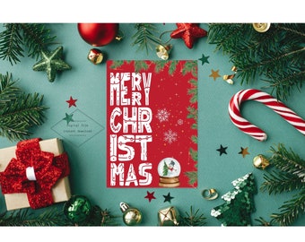 Christmas Card, Digital Download Printable, Happy Holiday, New Year ...