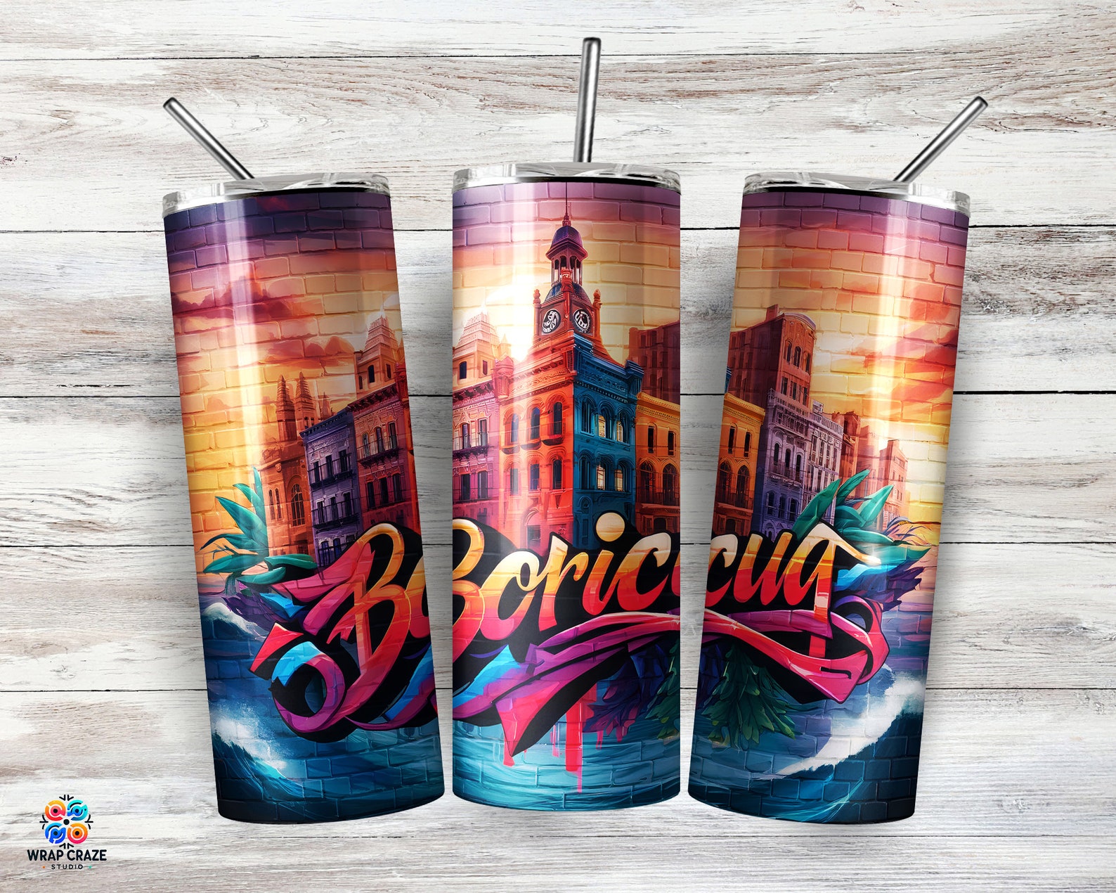 Puerto Rico Tumbler Wrap Png With Boricua Design. Great Puerto Rican ...