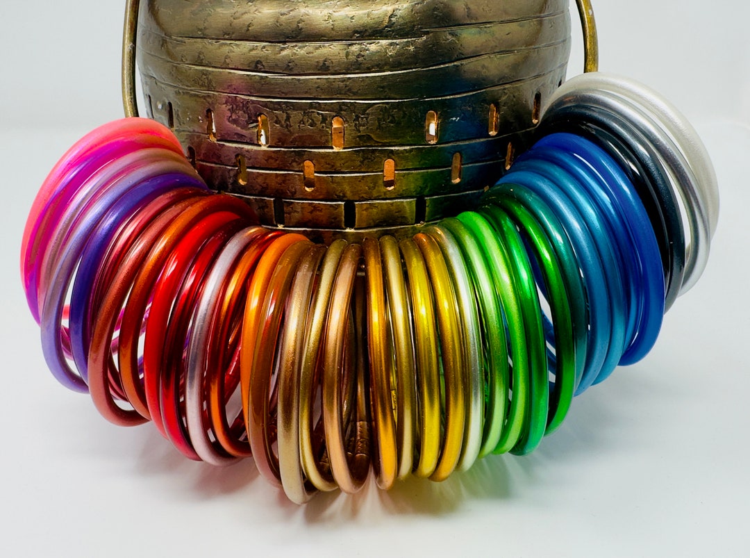 Silicone Buddhist Bangles for Women - 35 Colors, Lucky Charm, Spiritual ...