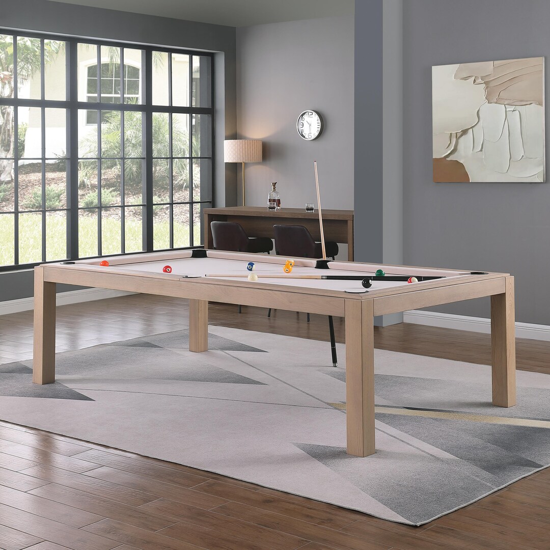 8 Driftwood Ash Finish Olivia Slate Pool Table With Dining Top - Etsy