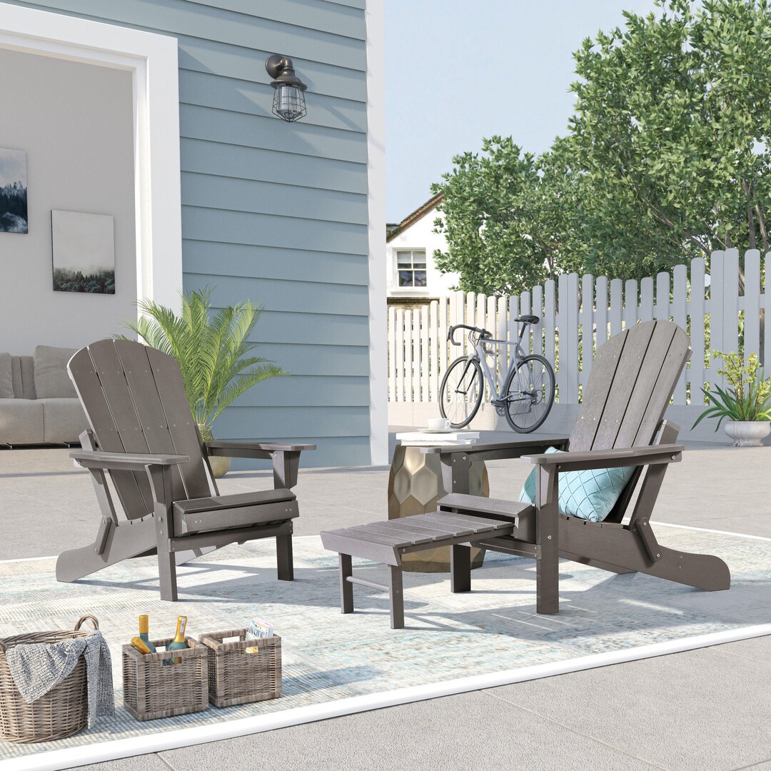 Hurley Stanton Prior Plastic/resin Folding Adirondack Chair With ...