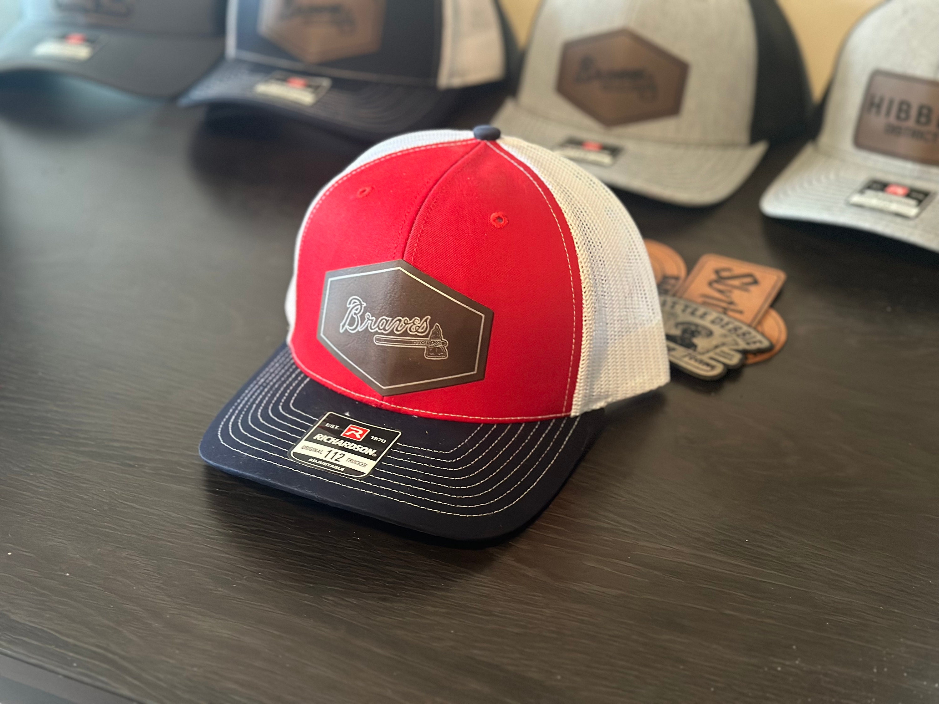 Atlanta Braves Hat | Leather Patch Hat | Braves Hat | Baseball Hat ...