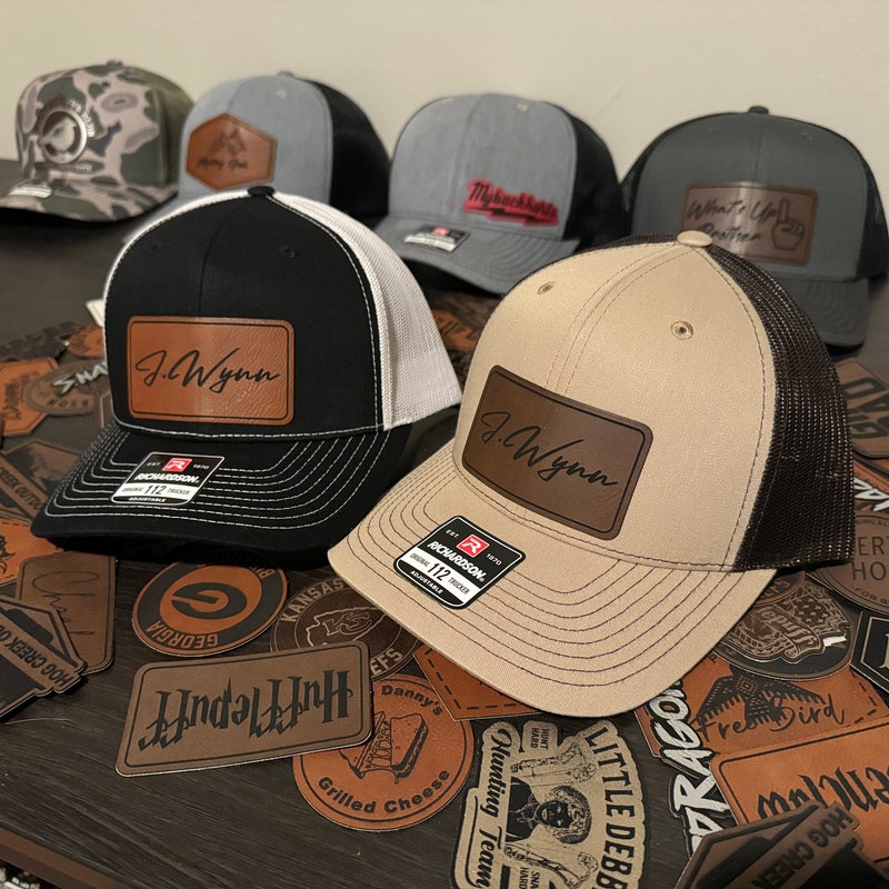 Leather Patch Hat - Etsy