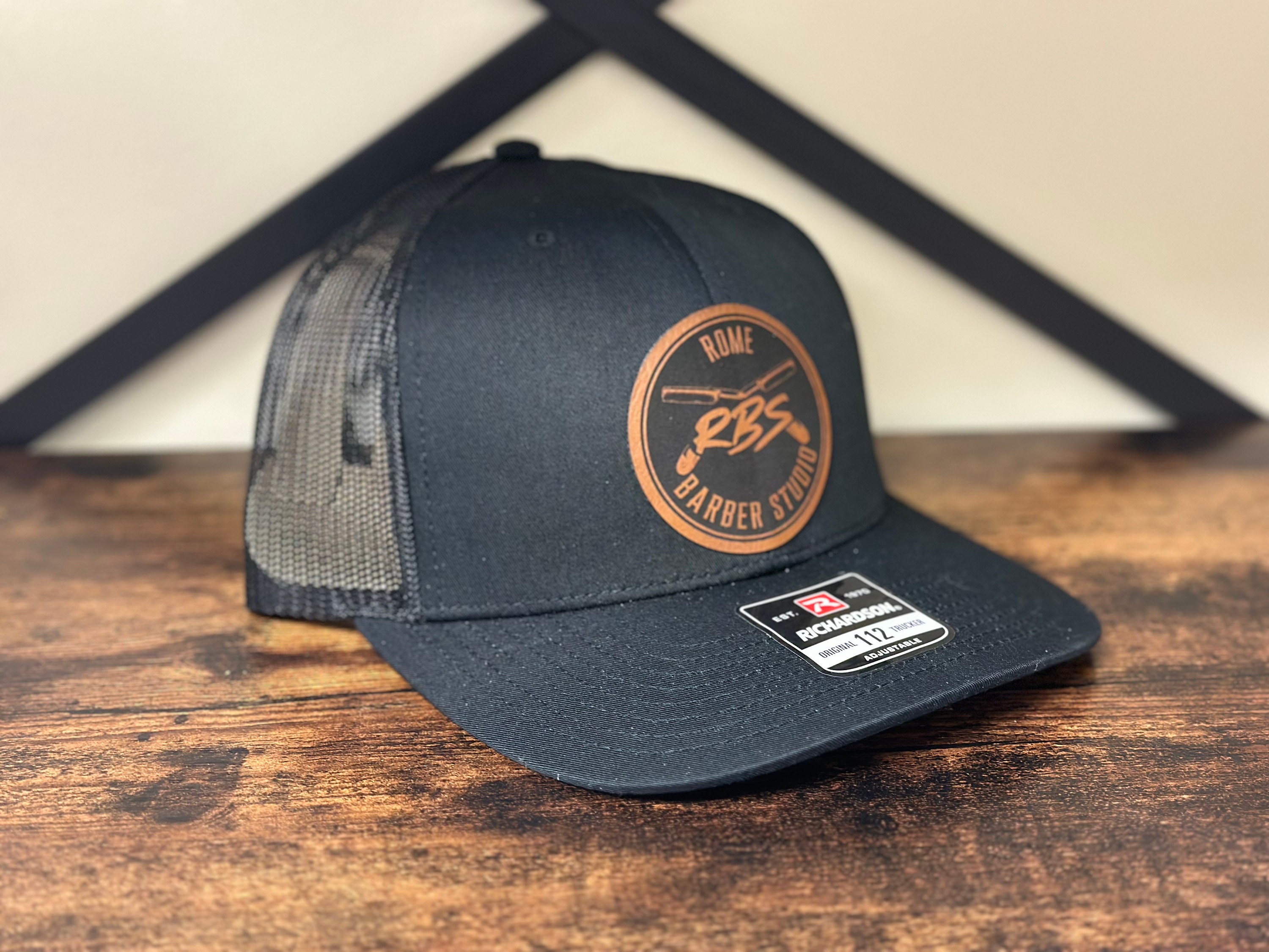 Custom Leather Patch Duck Camo Hats Duck Camo Logo Hats Laser Engraved ...