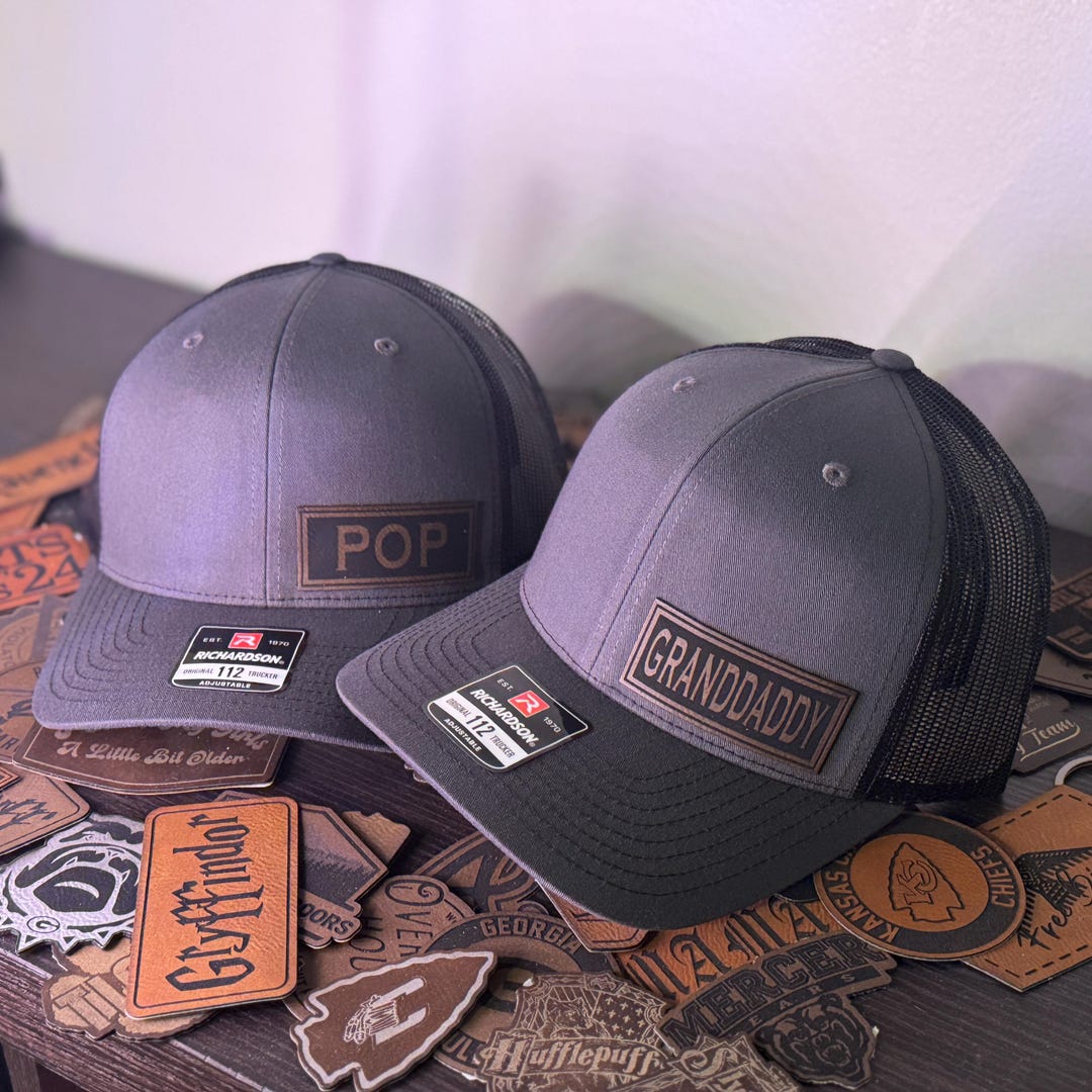Personalized Grandpa Hat | Pawpaw Hat | Grandparent | Leatherette Patch ...