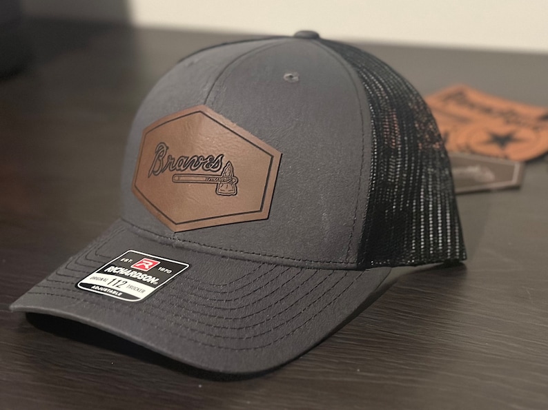 Atlanta Braves Hat Leather Patch Hat Braves Hat Baseball Hat ...