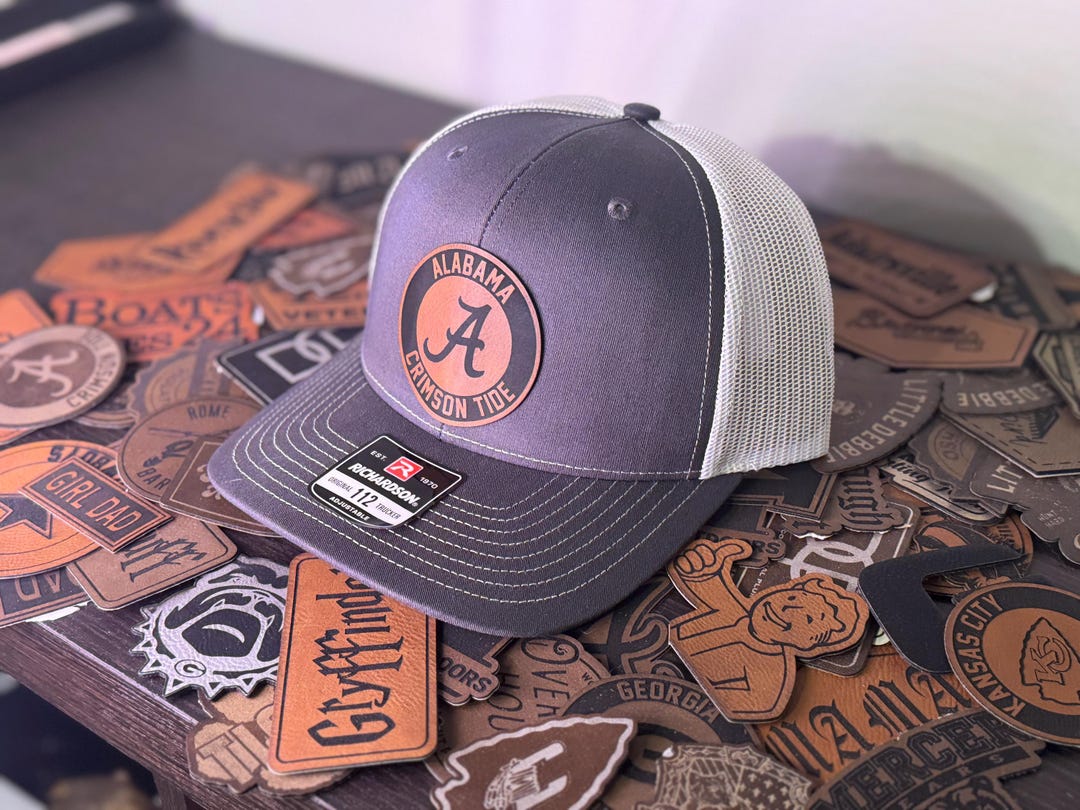 Alabama Crimson Tide Hat | Leather Patch Hat | Alabama Hat | Football ...