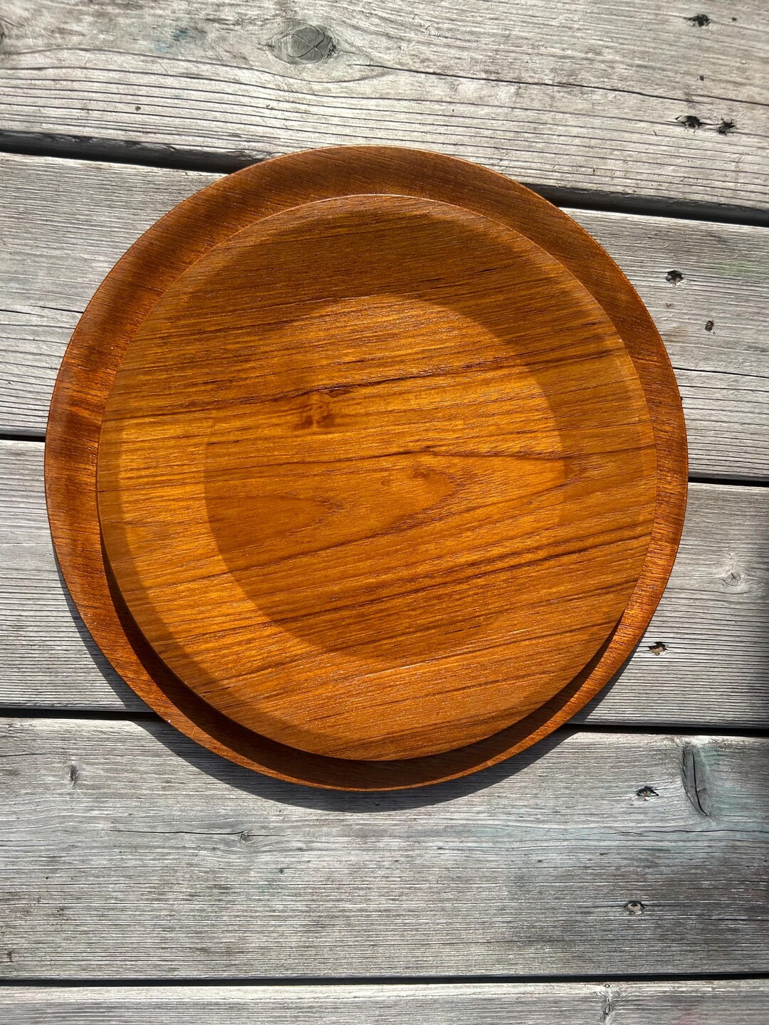 MCM Danish Teak Wooden Plates by Hafnia. - Etsy