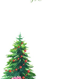 Printable Christmas Stationery With Watercolor Christmas Tree - Etsy