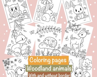 Safari Animals Coloring Pages PDF, Jungle Forest Nature Theme Bundle ...