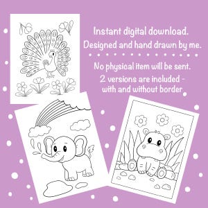 Safari Animals Coloring Pages PDF, Jungle Forest Nature Theme Bundle ...