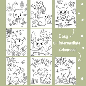 Printable Coloring Pages Pdf, Cute Woodland Animals, Forest Jungle ...