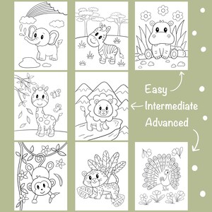 Safari Animals Coloring Pages PDF, Jungle Forest Nature Theme Bundle ...