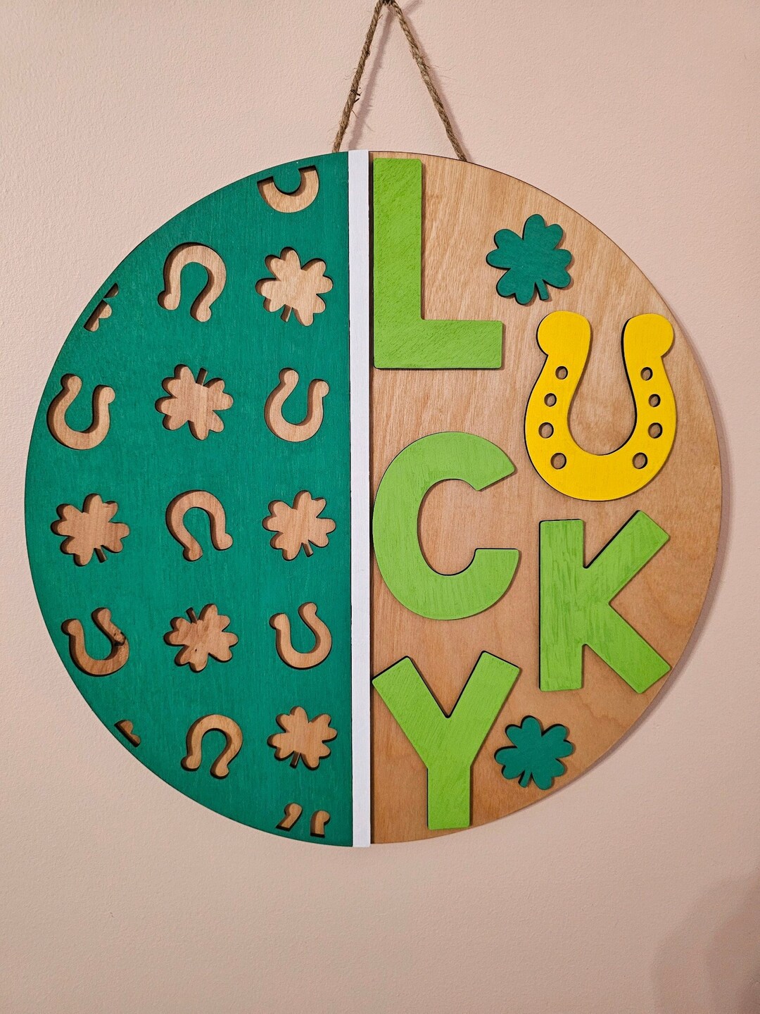 St. Patrick's Day Door Sign Lucky - Etsy