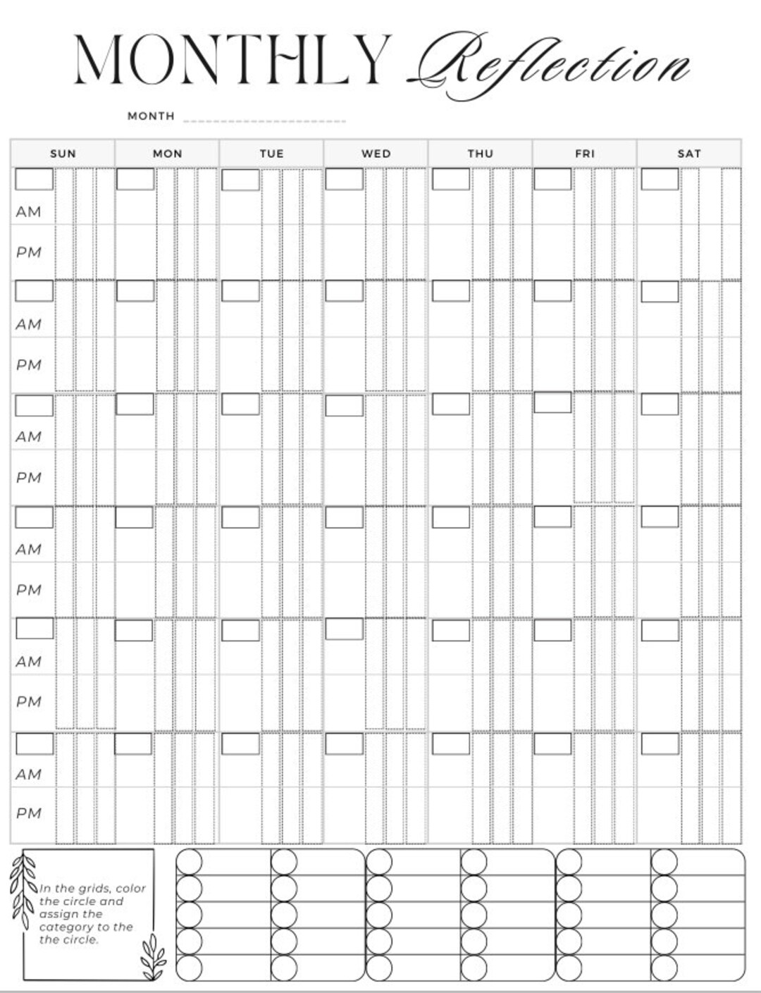 Monthly Reflection Calendar - Etsy