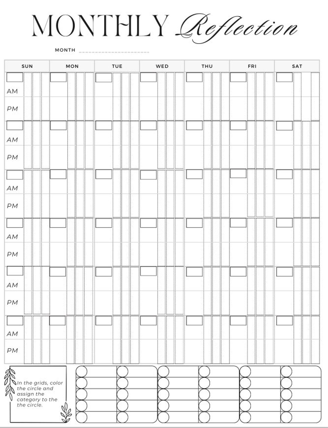 Monthly Reflection Calendar - Etsy