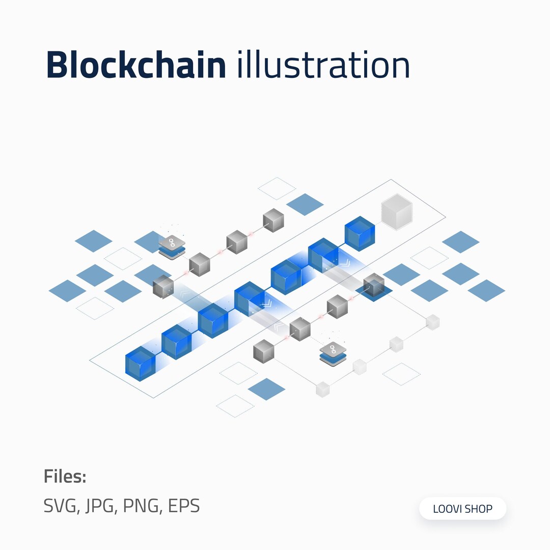 Premium Blockchain Illustration SVG - Etsy