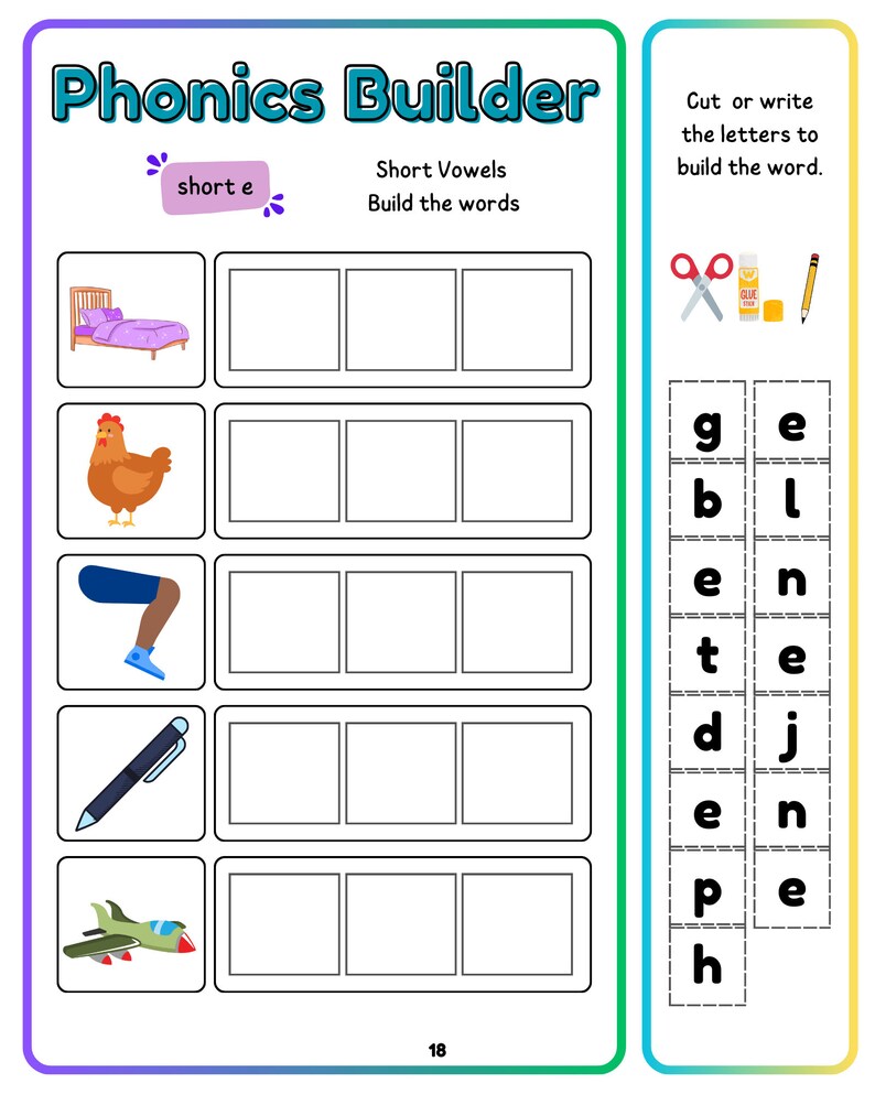 Phonics Builders Workbook – Interactive Phonics Activities for Kids - Etsy