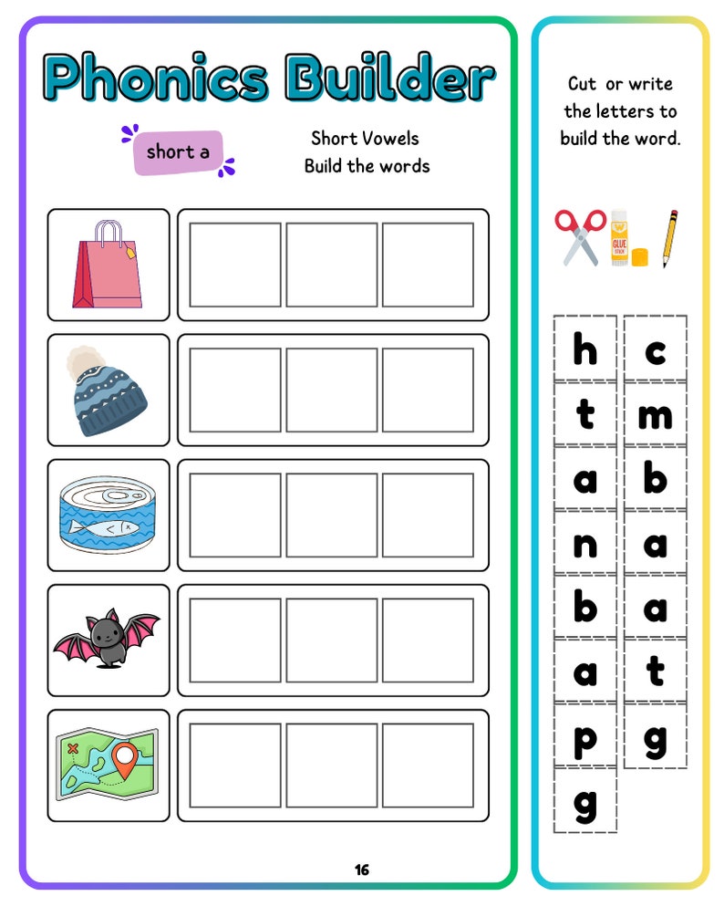 Phonics Builders Workbook – Interactive Phonics Activities for Kids - Etsy