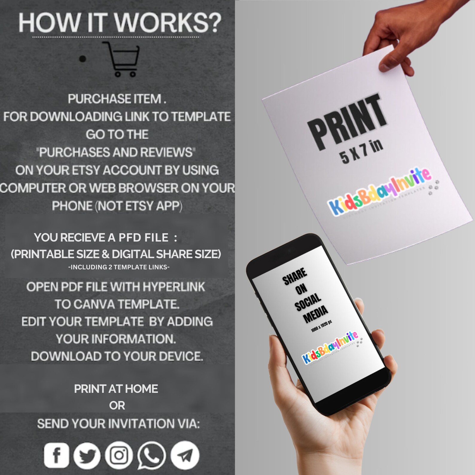 Editable Movie Time Birthday Invitation: Cinema Party (CANVA Template ...