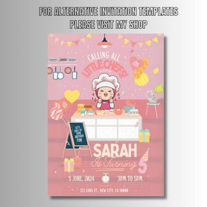 Baking Kids Birthday Party Invitation, Cooking Boys Party Invite ...