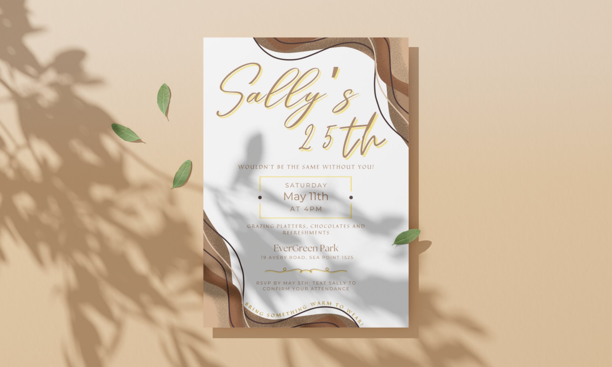 Minimalist Birthday Invitation Template, INSTANT Download, Editable ...