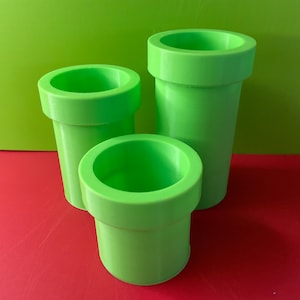 Mario Warp Pipes 3pcs Nintendo Item Holder - Rigid Plastic Novelty Desk ...