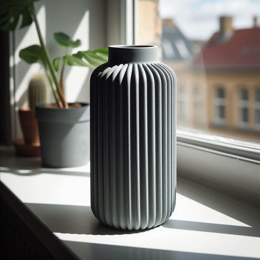Dry Vase - Ribbed Flower Vase - Dried Flower Vase - Ornamental Vase ...