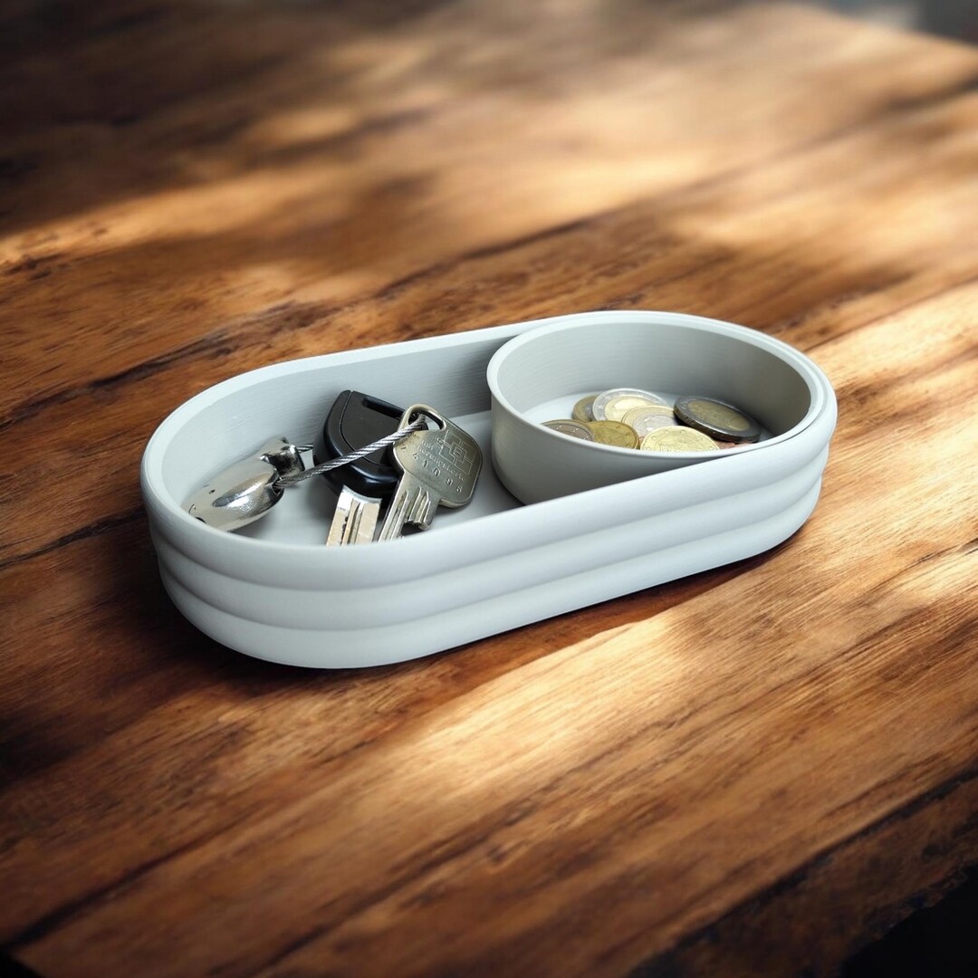 Decorative Key & Coins Tray - Modern Storage - Sliding - White - Home ...
