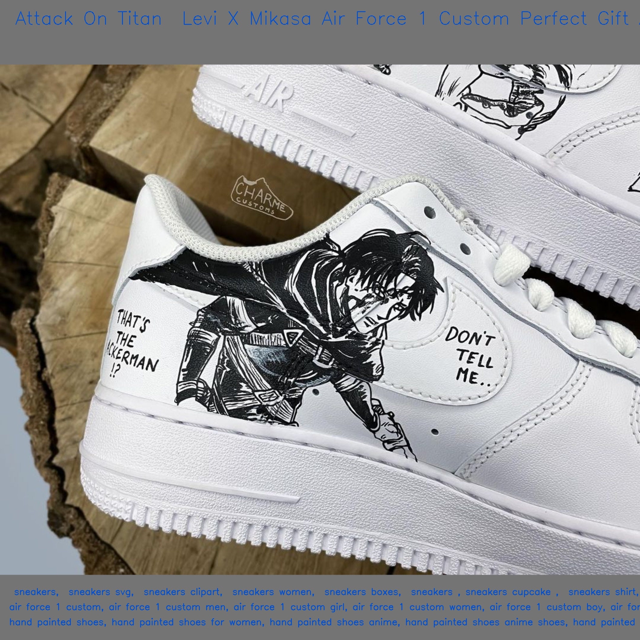 Attack on Titan Levi X Mikasa Air Force 1 Custom Perfect Gift Air Force ...