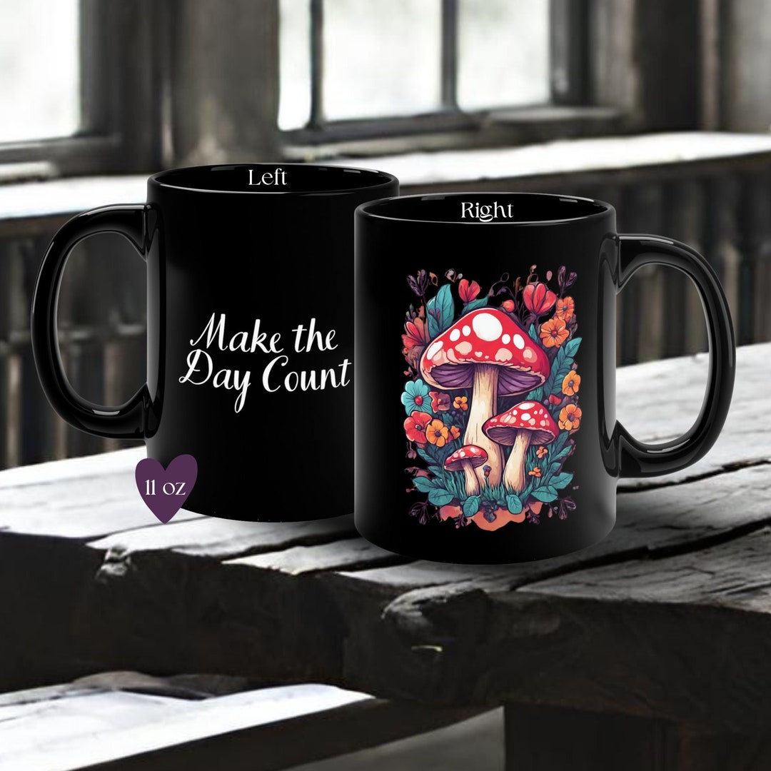 Cottagecore Inspirational Mushroom Coffee Mug, 11 Oz/15 Oz Floral ...