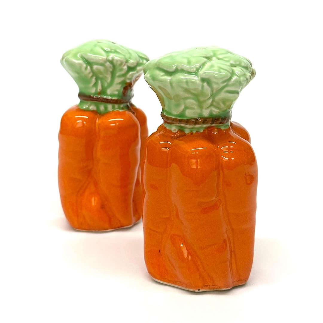 Mid-century Ceramic Carrot Motif Salt and Pepper Shakers - Set of 2 - Etsy