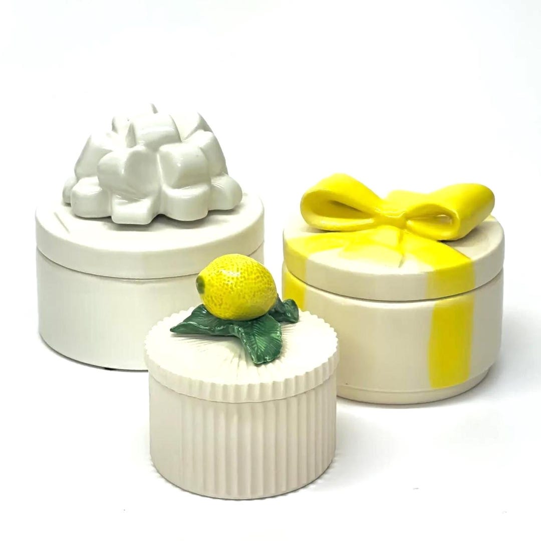 Ceramic ‘gift Box’ Lidded Trinket Boxes - Etsy