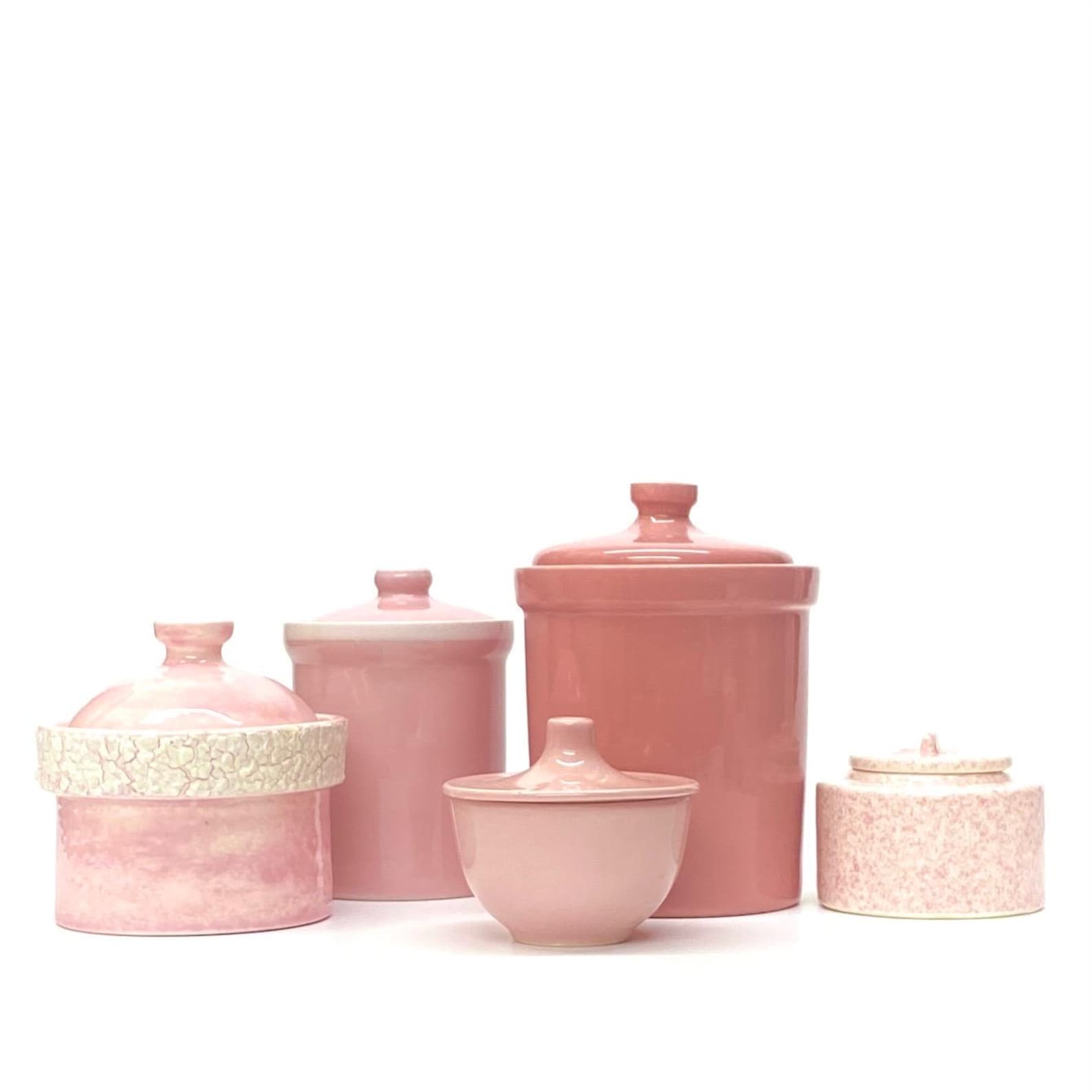 Vintage Pink and White Mixed Ceramic Containers - Etsy