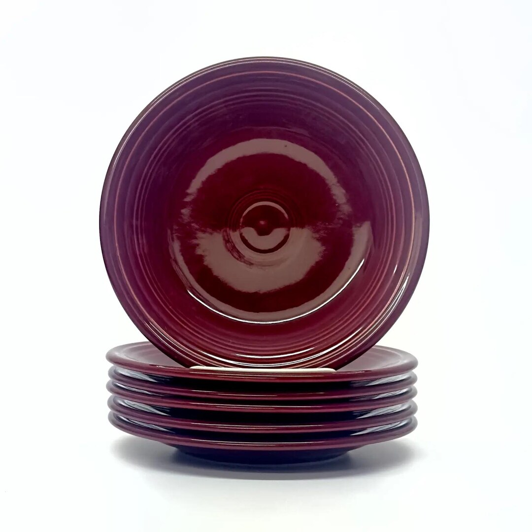 Mid Century Cherry-red Claret Fiestaware Side Plates by Homer Laughlin ...