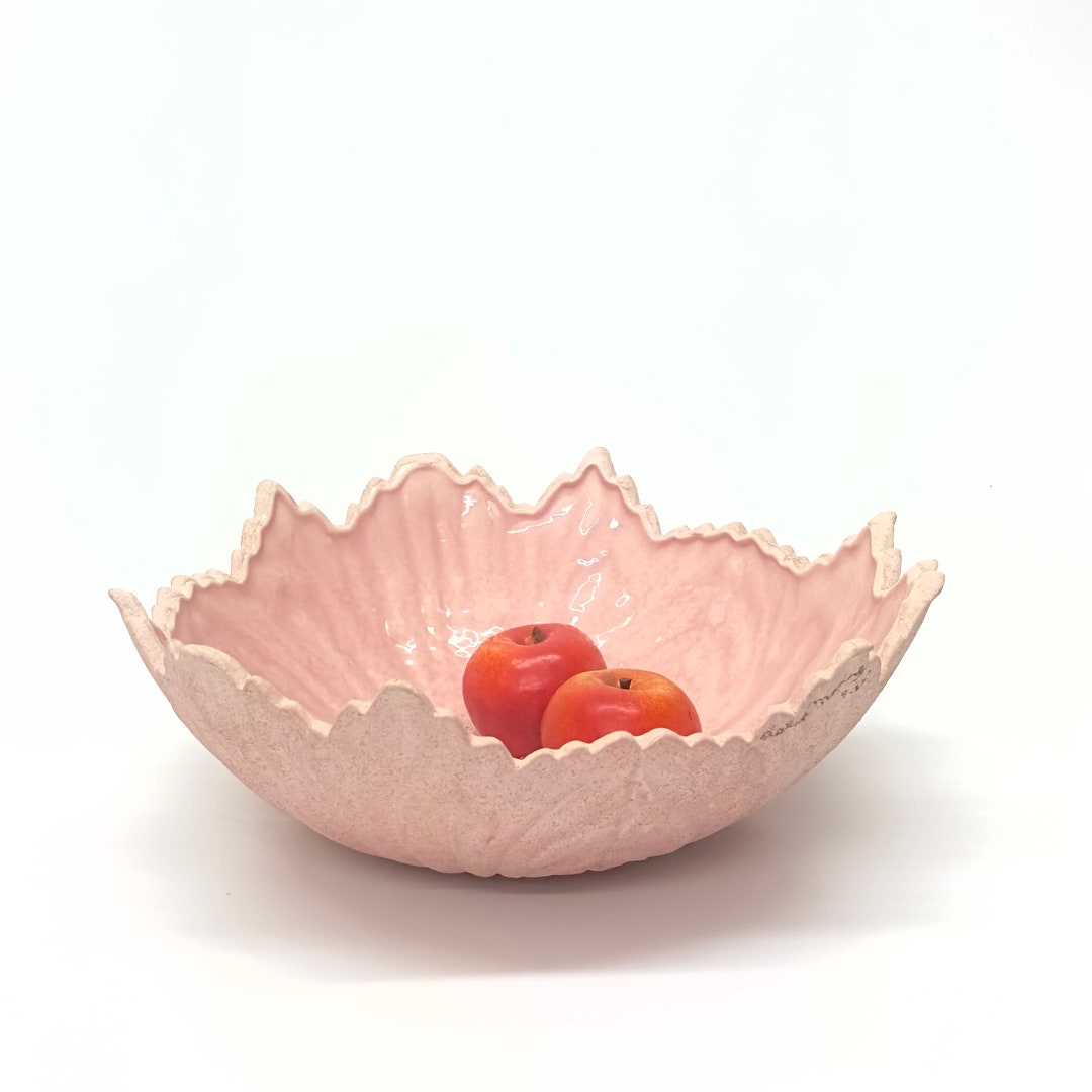 Vintage Blush Pink Ceramic Floral Motif Decorative Bowl - Etsy