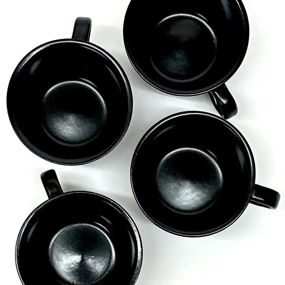 Vintage Classic Matte Black Coffee Mugs by Dansk - Set of 4 - Etsy