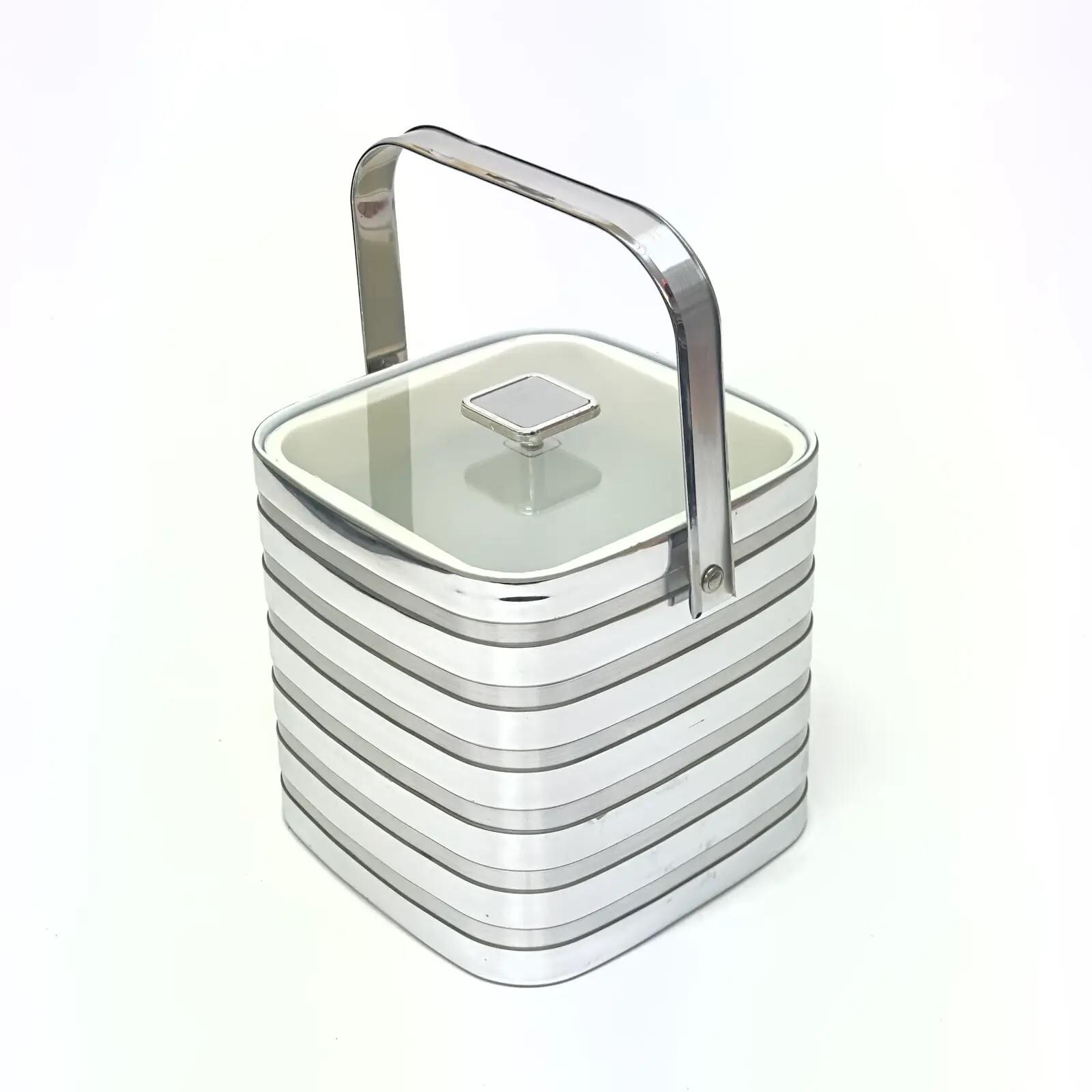 Vintage Silver-on-silver Square Ice Bucket - Etsy